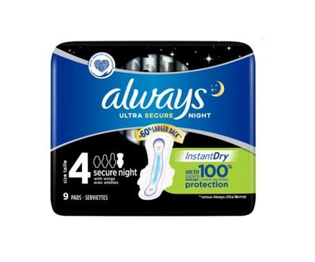 Always Ultra Secure Night 9 Pads | Marron's Pharmacy